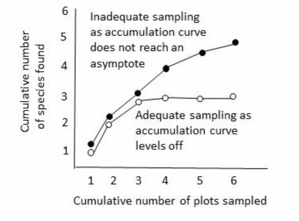 Solved how is species accumulation curve levelling off, and | Chegg.com