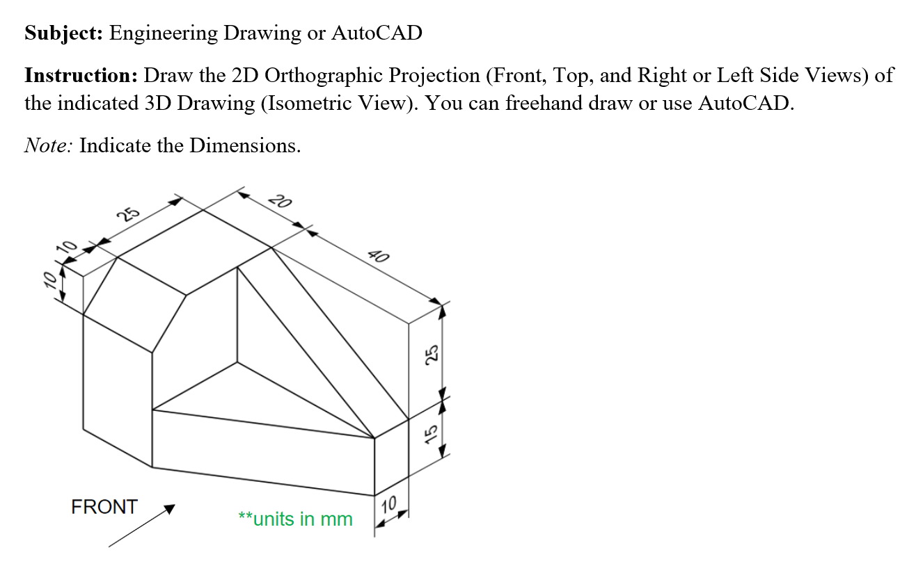 Solved Subject: Engineering Drawing or AutoCAD Instruction: | Chegg.com
