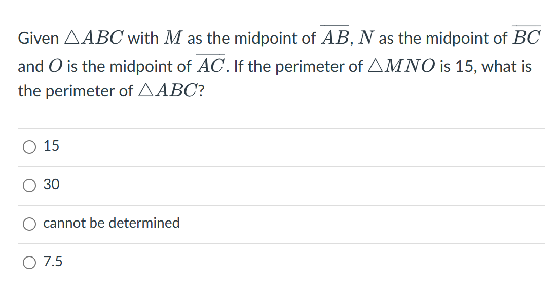 Solved Given ABC with M as the midpoint of AB,N as the | Chegg.com
