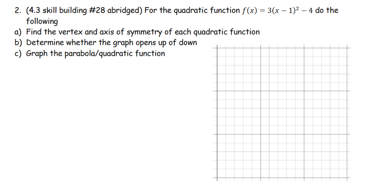 2. (4.3 skill building \#28 abridged) For the | Chegg.com