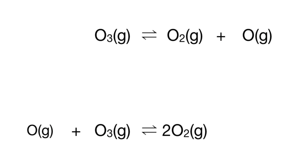 Solved O3( g)⇌O2( g)+O(g) O(g)+O3( g)⇌2O2( g)A) O(g) B) | Chegg.com