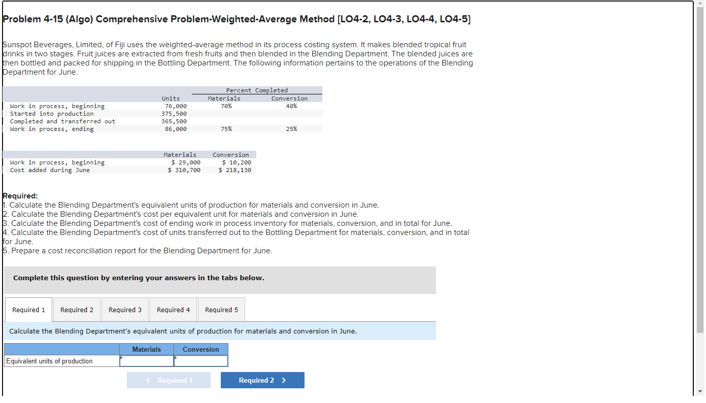 Solved Problem 4-15 (Algo) Comprehensive | Chegg.com