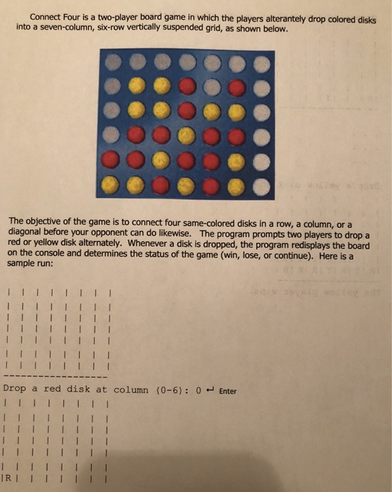 Solved In JAVA Create a 2D connect 4 game, using the | Chegg.com
