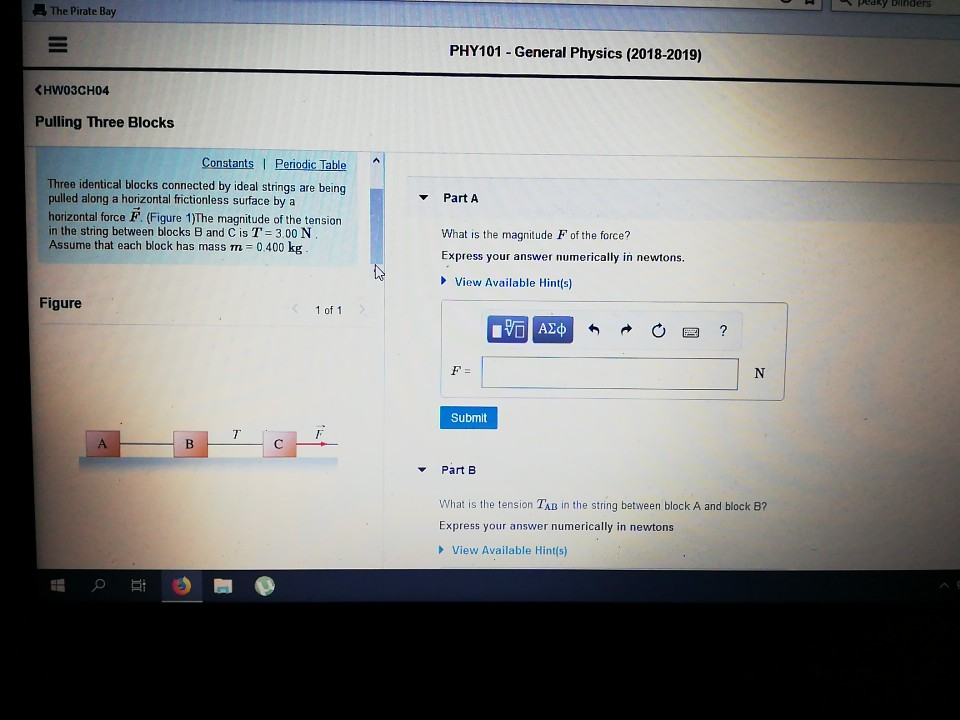 Solved The Pirate Bay PHY101 General Physics (2018-2019) | Chegg.com