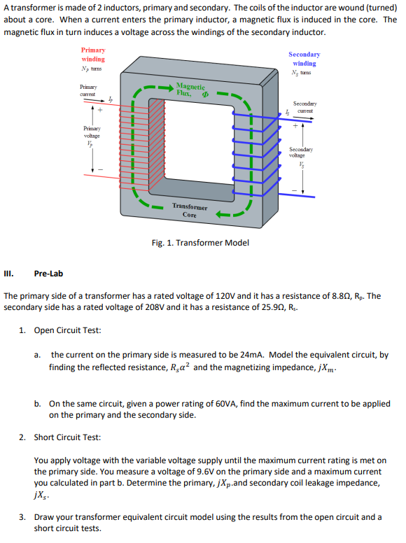 Solved A transformer is made of 2 inductors, primary and | Chegg.com