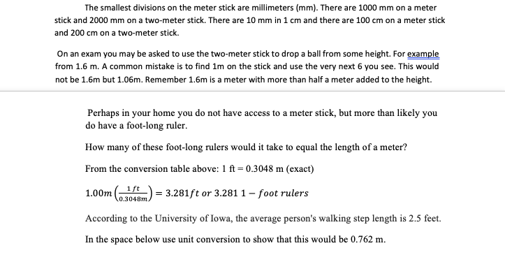 Solved The smallest divisions on the meter stick are | Chegg.com