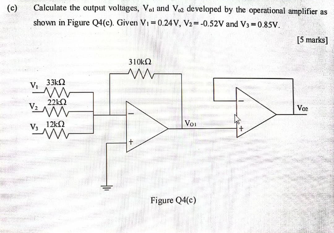 Solved Calculate the output voltages, Vo1 and Vo2 developed | Chegg.com