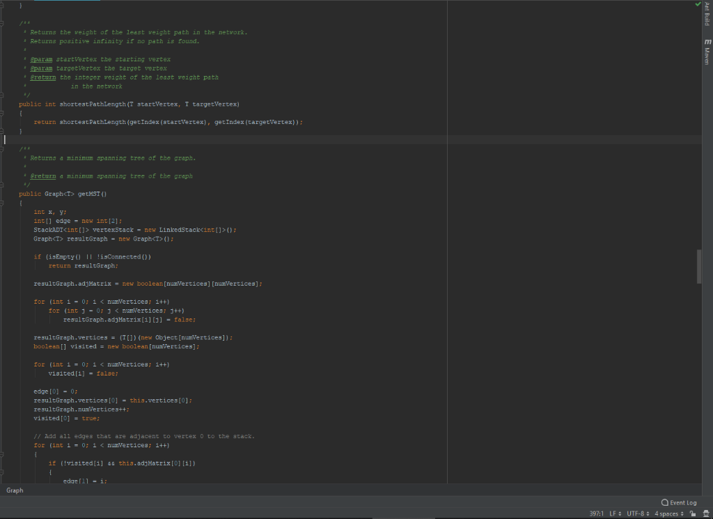Question: Complete the implementation of Graph.java | Chegg.com
