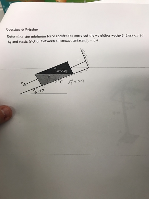 Solved Question 4: Friction Determine the minimum force | Chegg.com