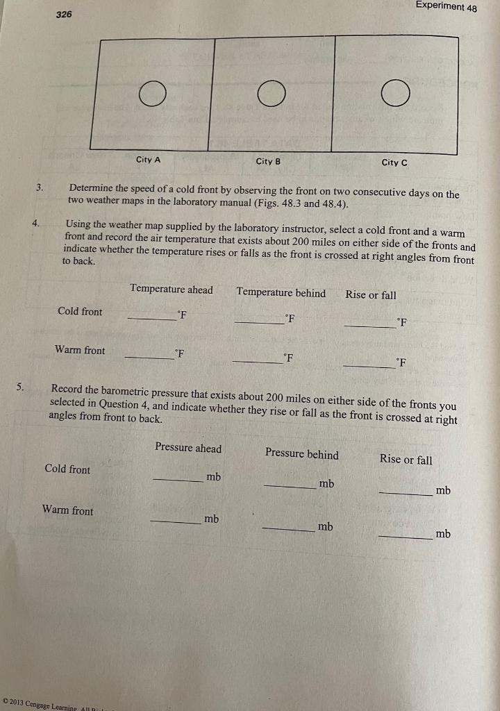 Solved Experiment 48 326 City A City B City C 3. Determine | Chegg.com