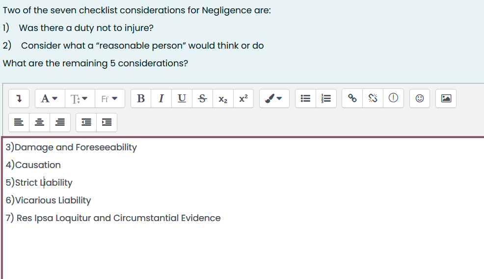 Solved Two of the seven checklist considerations for | Chegg.com