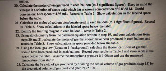 Solved Table 2: Moles of each reactant, ID of limiting | Chegg.com