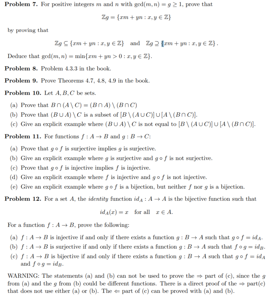 Solved Problem 7. For positive integers m and n with gcd(m, | Chegg.com