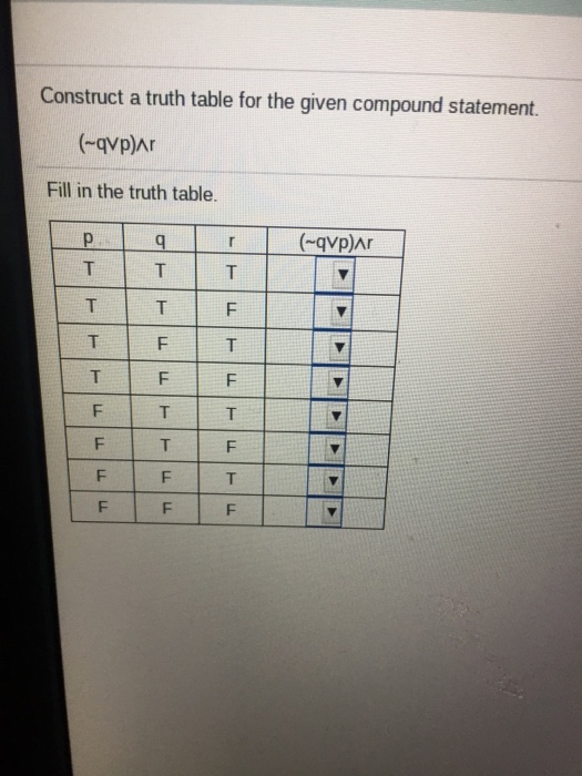 Solved Construct a truth table for the given compound | Chegg.com