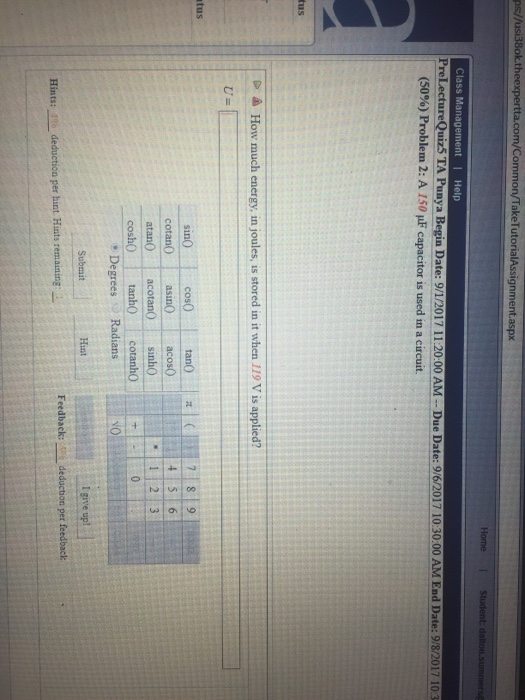 Solved a 150 microfarad capacitor is used in a circuit. how | Chegg.com