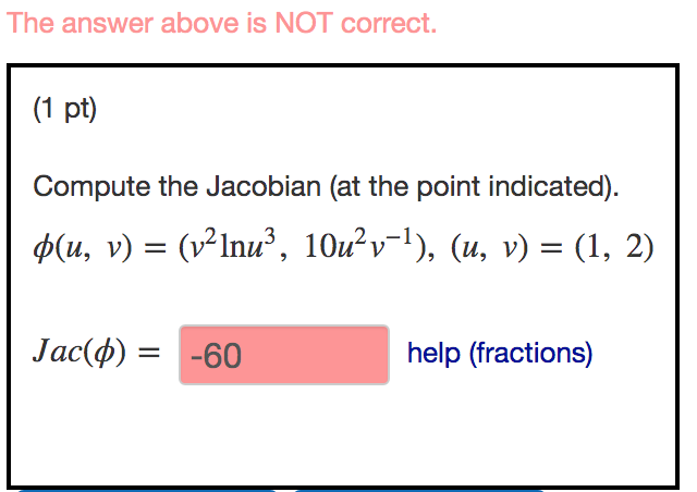 Solved Compute the Jacobian (at the point indicated). ϕ(u, | Chegg.com
