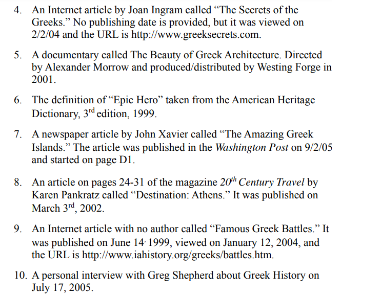 Which guidelines should be followed when creating a works cited page using mla format store