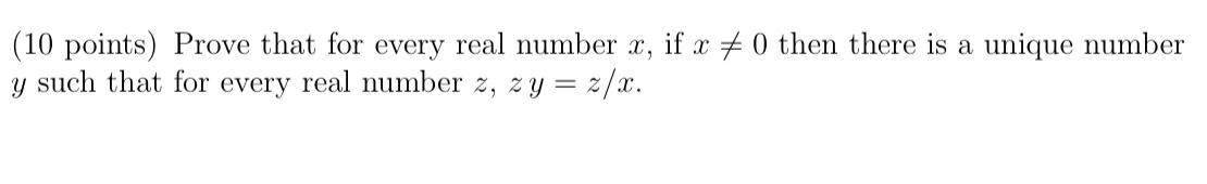 Solved (10 points) Prove that for every real number x, if x | Chegg.com