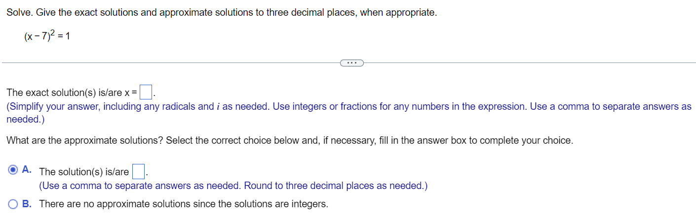 Solved Solve. Give the exact solutions and approximate | Chegg.com