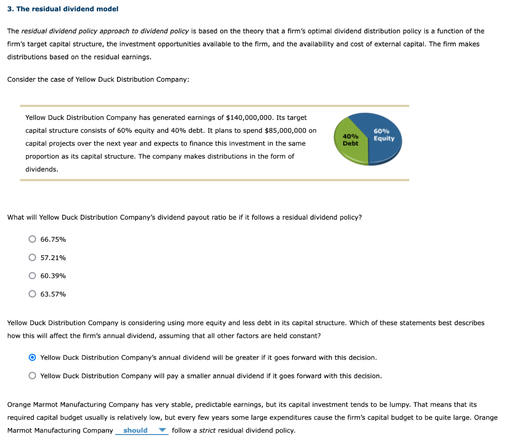 Solved 3. The residual dividend model The residual dividend | Chegg.com Solved 3. The residual dividend model The residual dividend | Chegg.com