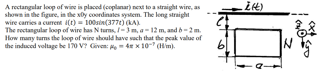 Solved A rectangular loop of wire is placed (coplanar) next | Chegg.com