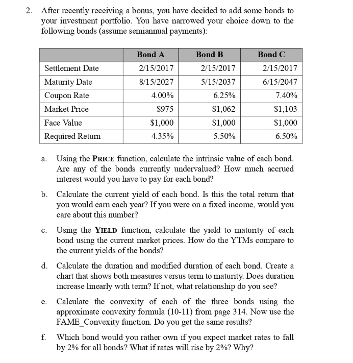 Solved 2. After recently receiving a bonus, you have decided | Chegg.com
