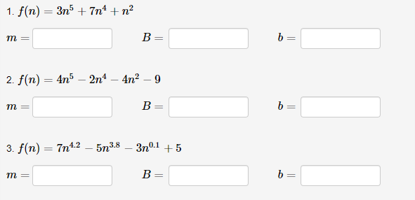 Solved For each f(n) below, find the smallest integer m and | Chegg.com