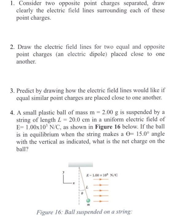 Solved 1. Consider two opposite point charges separated draw | Chegg.com