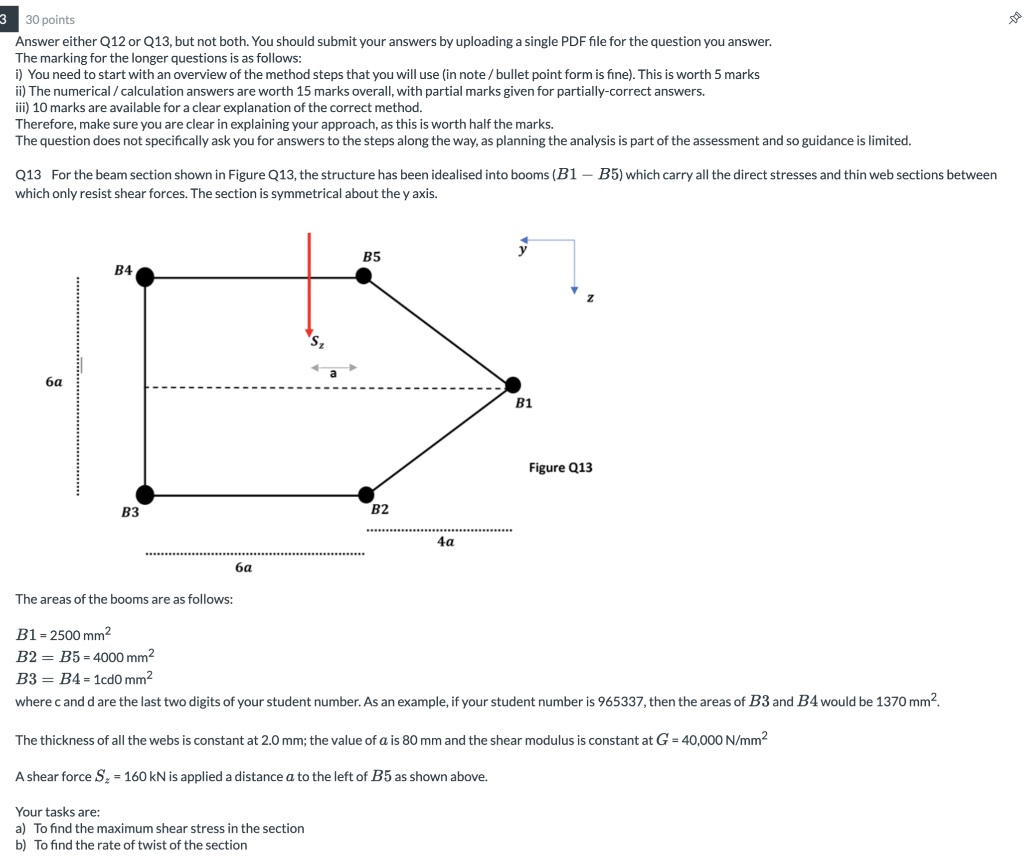 Solved 3 30 points Answer either Q12 or Q13, but not both. | Chegg.com