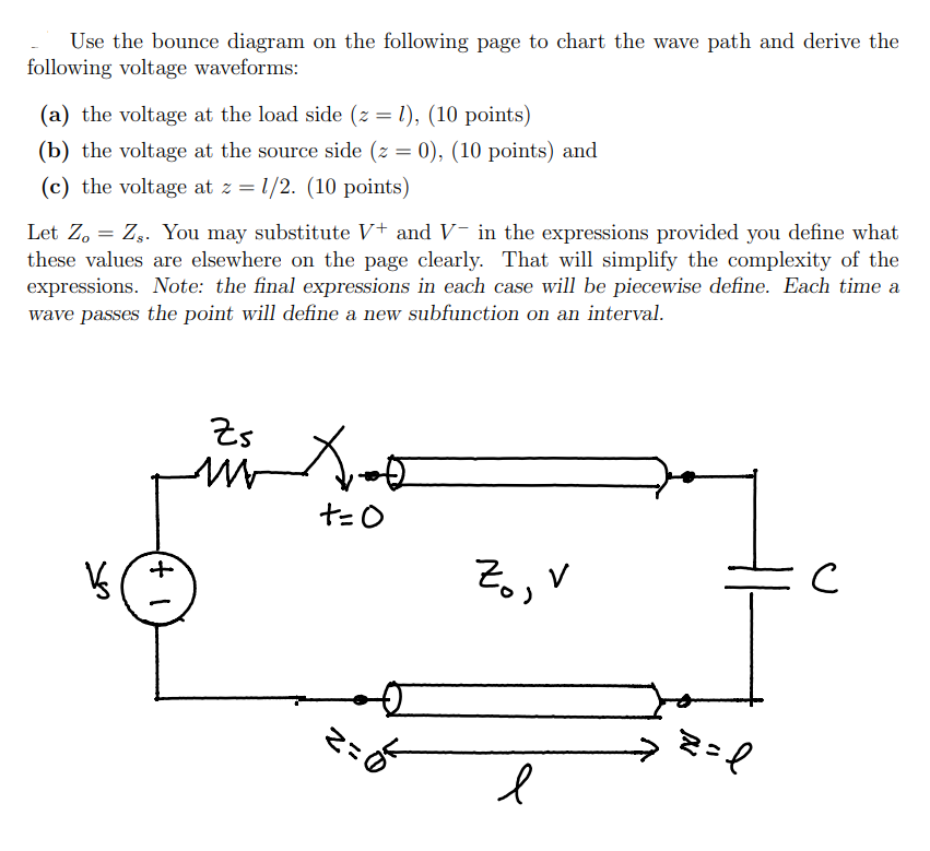 Solved Use the bounce diagram on the following page to chart | Chegg.com