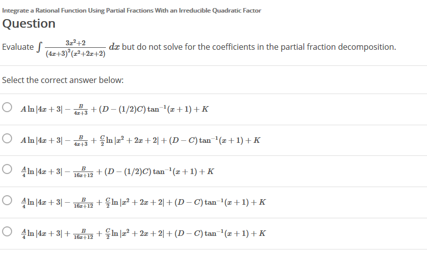 Solved Integrating Partial Fractions with Repeated Linear | Chegg.com