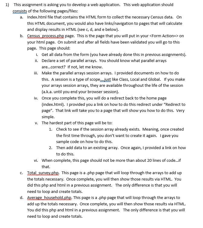 1) This assignment is asking you to develop a web | Chegg.com