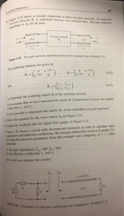 Shows a cascade connection of three two-port | Chegg.com
