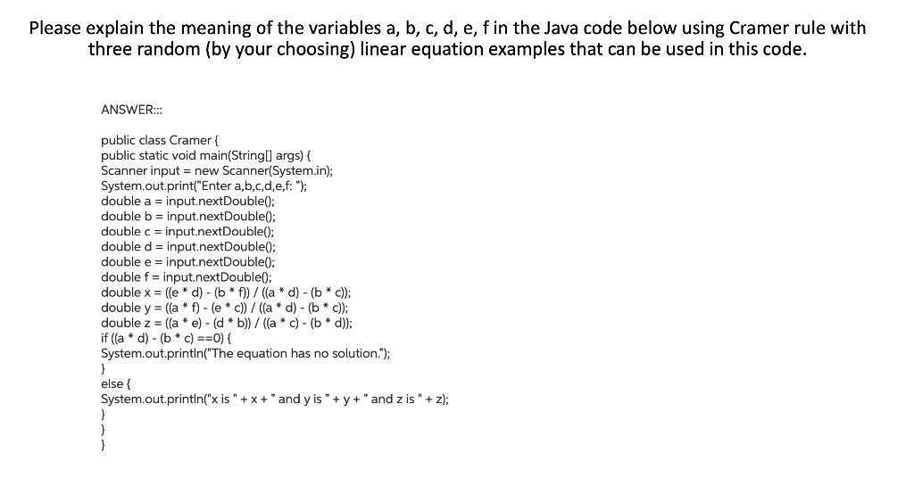 Solved Please explain the meaning of the variables | Chegg.com