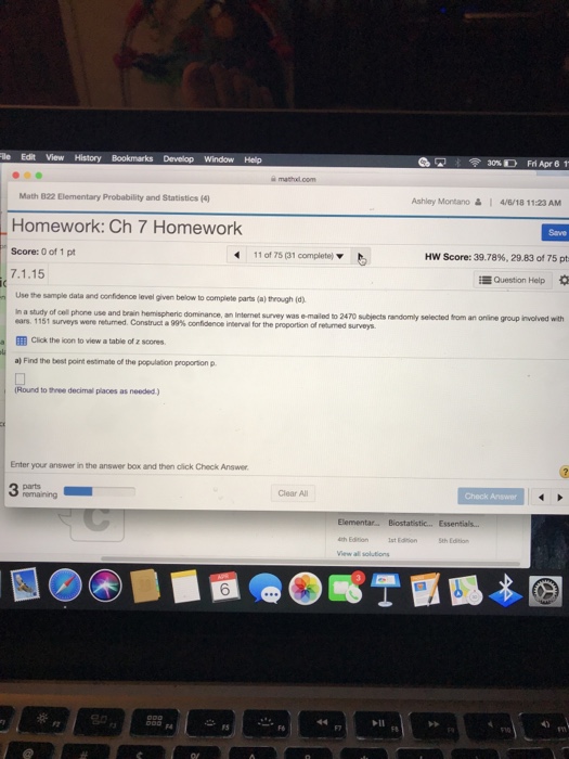 Solved le Edit View History Bookmarks Develop Window Help | Chegg.com