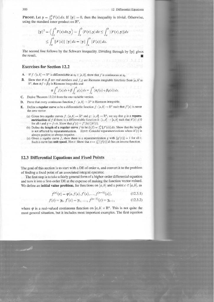 Solved 300 12 Differential Equations PROOF. Let y = f(x) dx. | Chegg.com