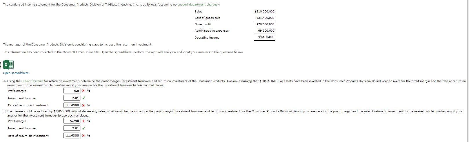 Solved The manager of the Consumer Products Division is | Chegg.com
