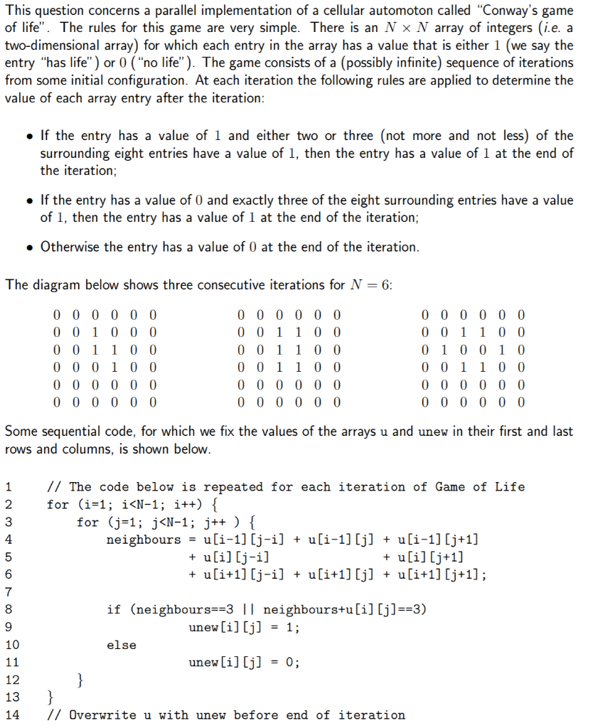 Solved This question concerns a parallel implementation of a | Chegg.com