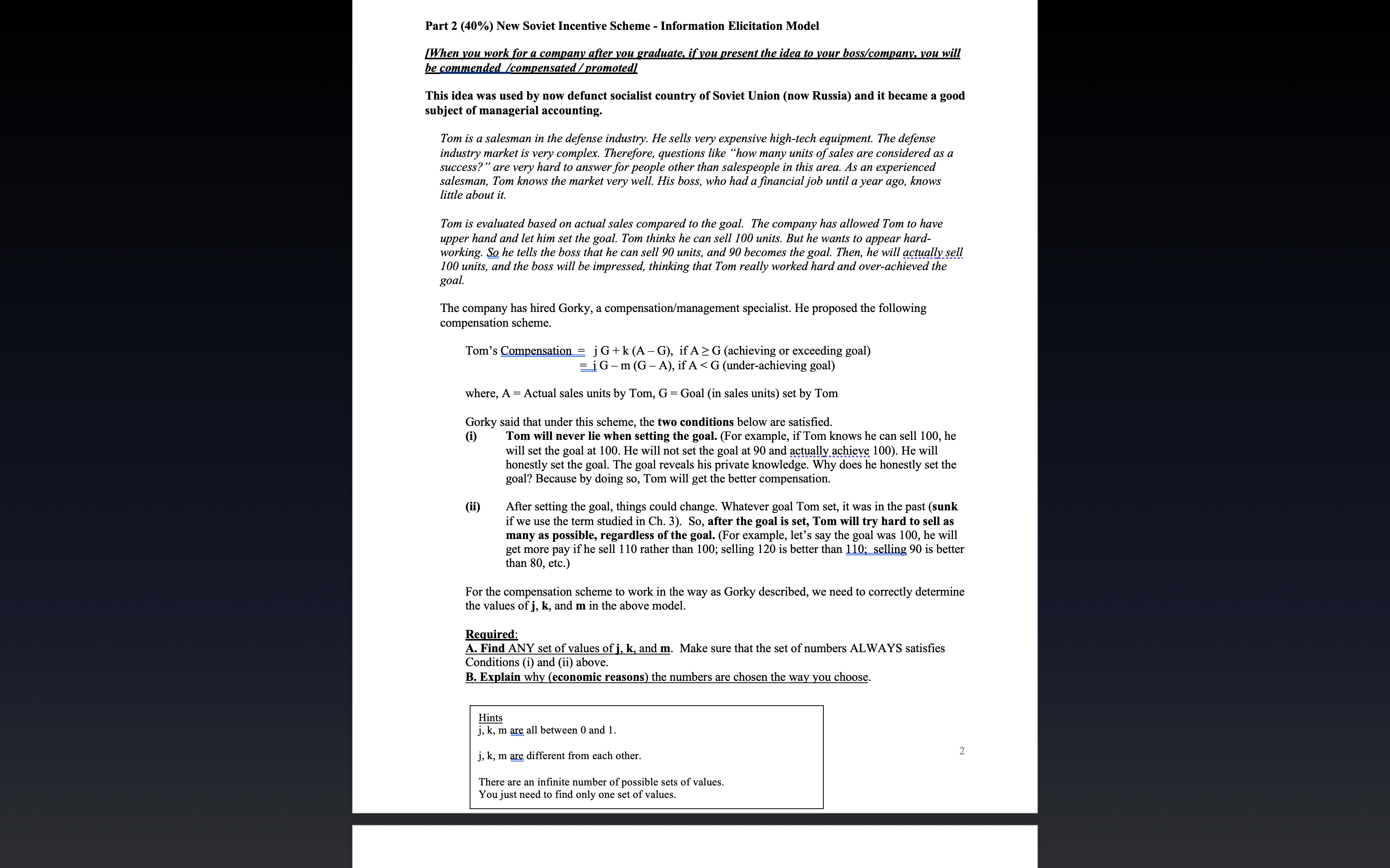 art 2 (40\%) New Soviet Incentive Scheme - | Chegg.com