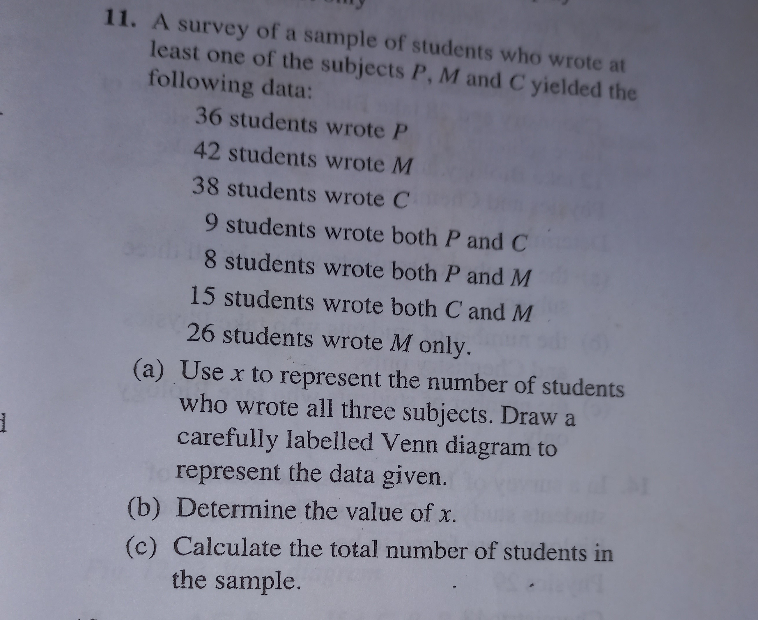 Solved A survey of a sample of students who wrote atleast | Chegg.com