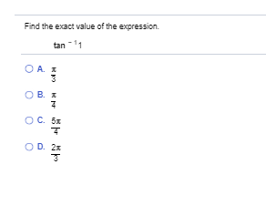 Solved Find the exact value of the expression tan-11 оооо | Chegg.com