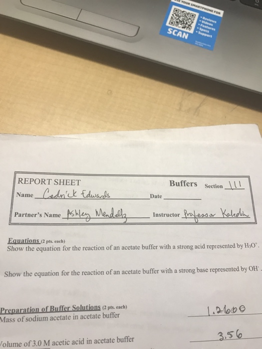 Solved SCAN REPORT SHEET Buffers Section Date Partner's | Chegg.com