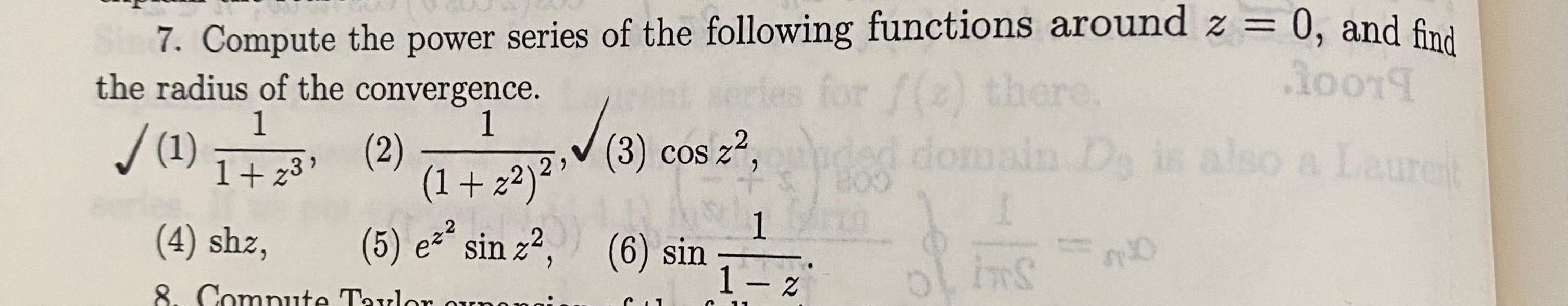 Solved 7. Compute the power series of the following | Chegg.com