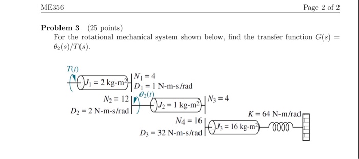 Solved ME356 Page 2 of 2 Problem 3 (25 points) For the | Chegg.com