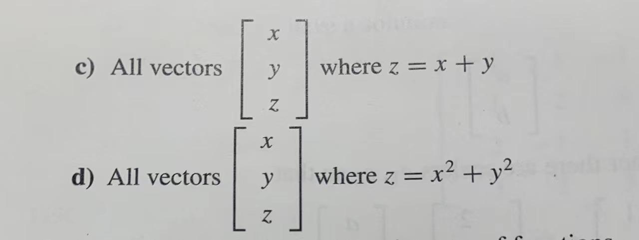 Solved 2. Determine which of the following sets of vectors | Chegg.com
