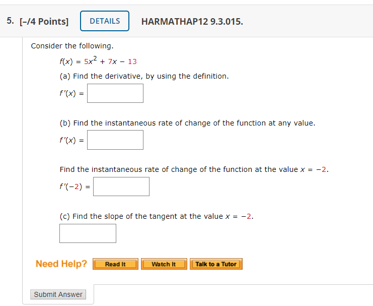 Solved 5. [-14 Points] DETAILS HARMATHAP12 9.3.015. Consider | Chegg.com