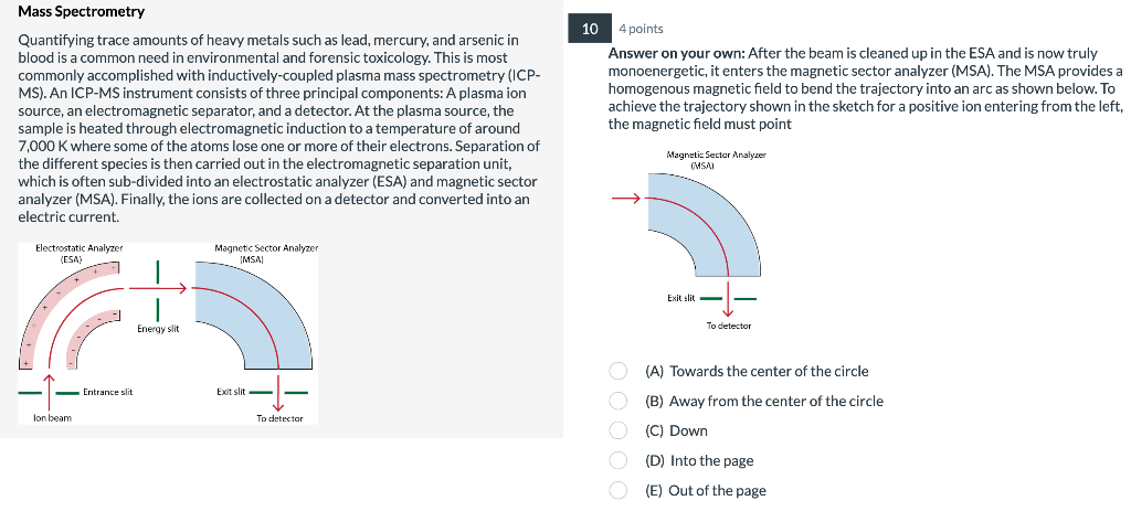 Solved Mass Spectrometry 104 points Quantifying trace | Chegg.com