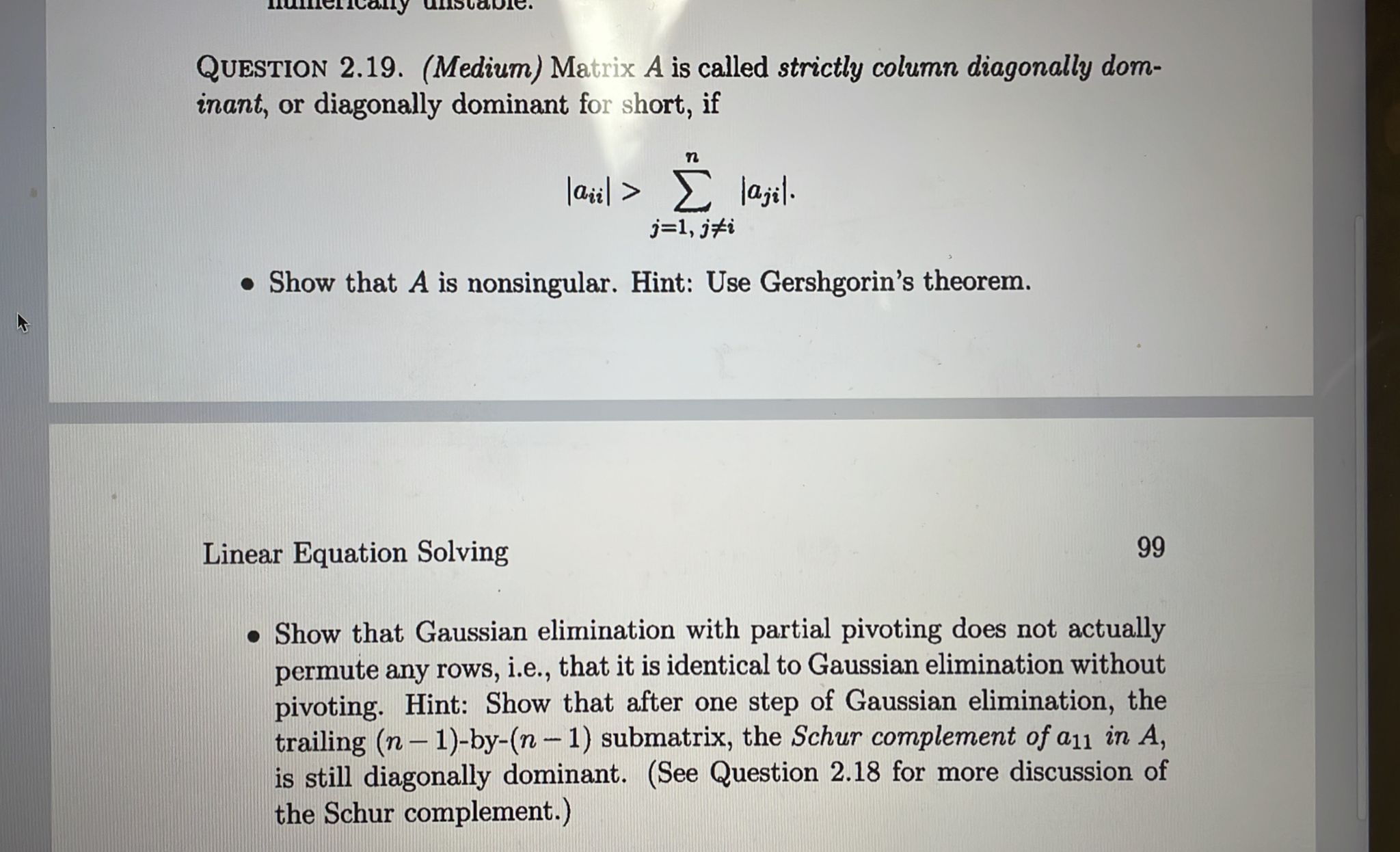 Solved Question 219 Medium Matrix A Is Called Strictly 