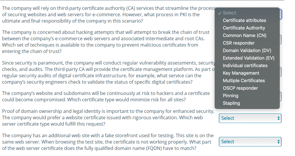 Solved The company will rely on third-party certificate | Chegg.com