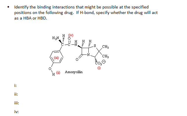 Solved Identify the binding interactions that might be | Chegg.com